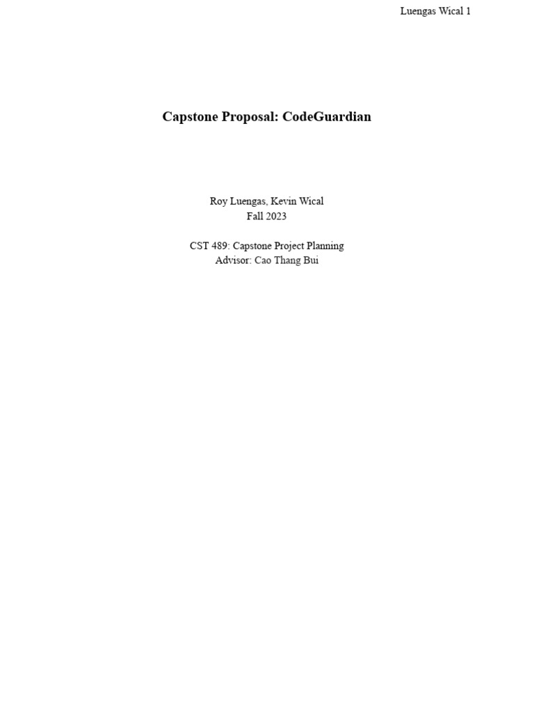 Capstone Proposal | PDF | Computers