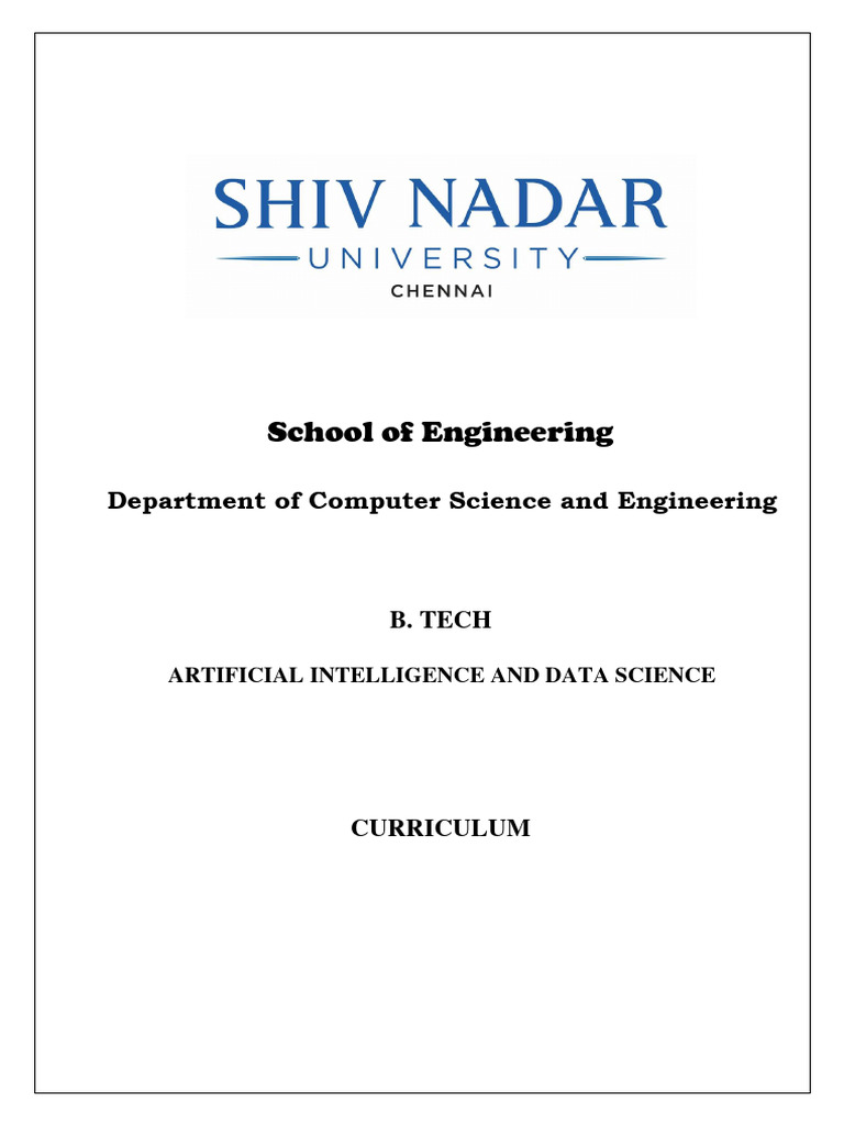 SNUC B - Tech - Curriculum AI and DS | PDF | Internet Of Things ...