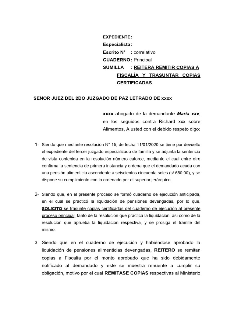 Reitera Remitir Copias A Fiscalia - 5 | PDF