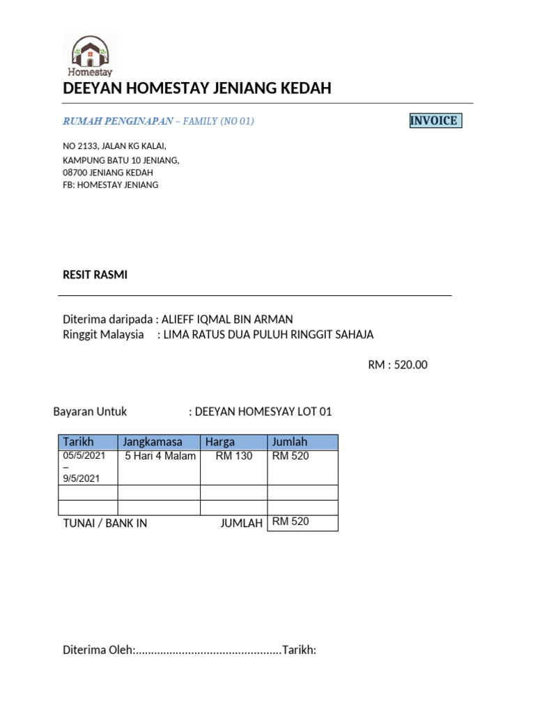 Resit Homestay | PDF