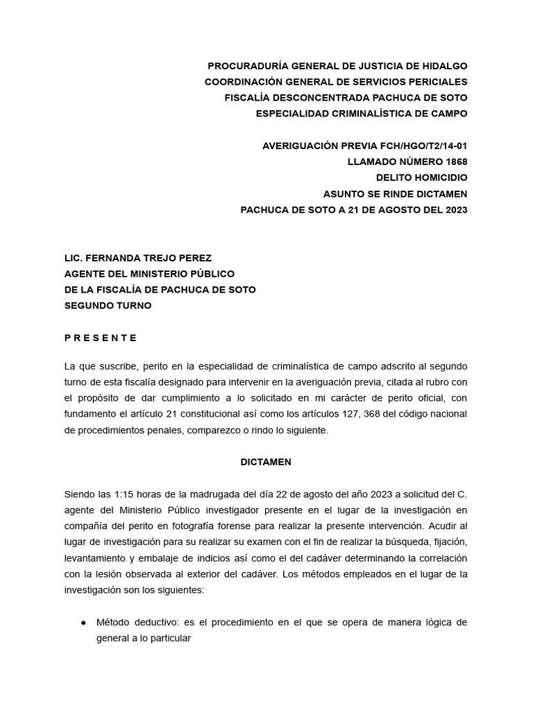 Dictamen Forense | PDF