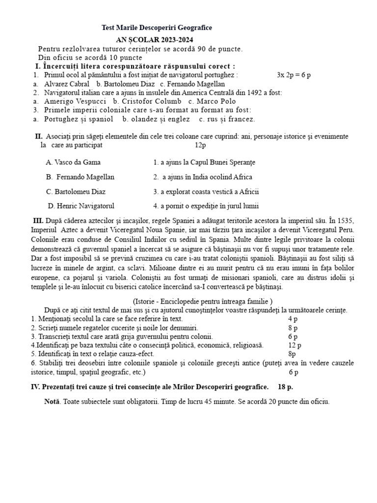 Marile Descoperiri Geografice | PDF