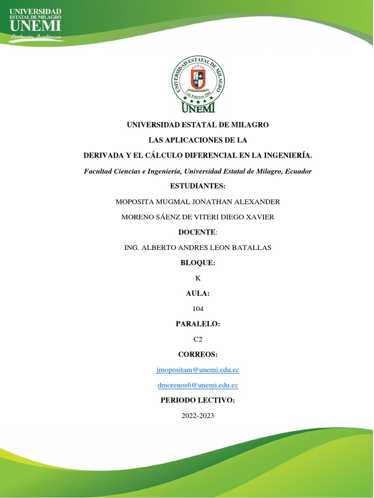 Las Aplicaciones de La Derivada y El Calculo Diferencial en La Ingenieria | PDF | Derivado ...