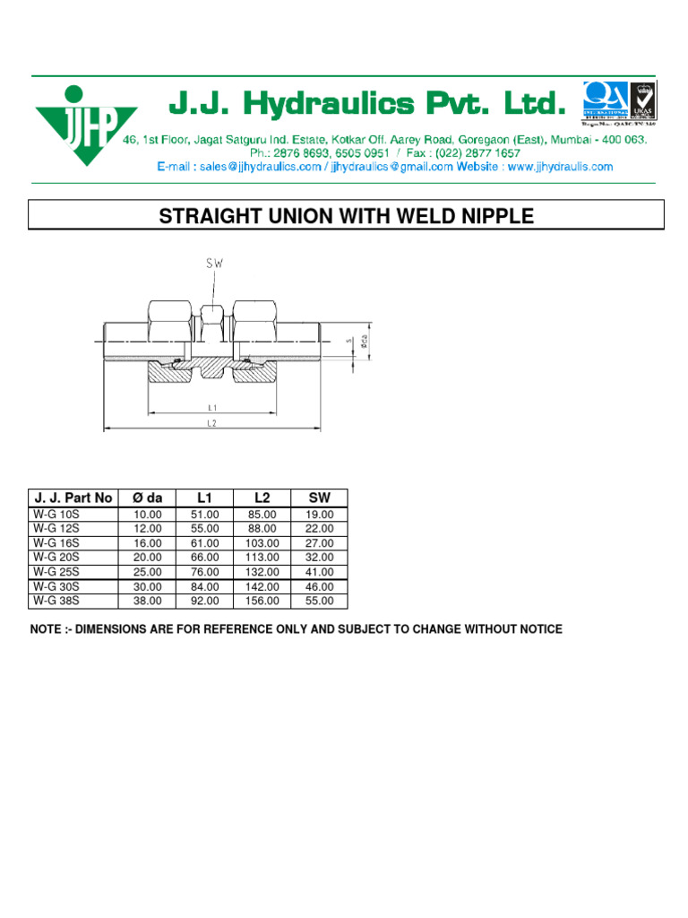 DIN 2353 Fittings With Weldnipple | PDF