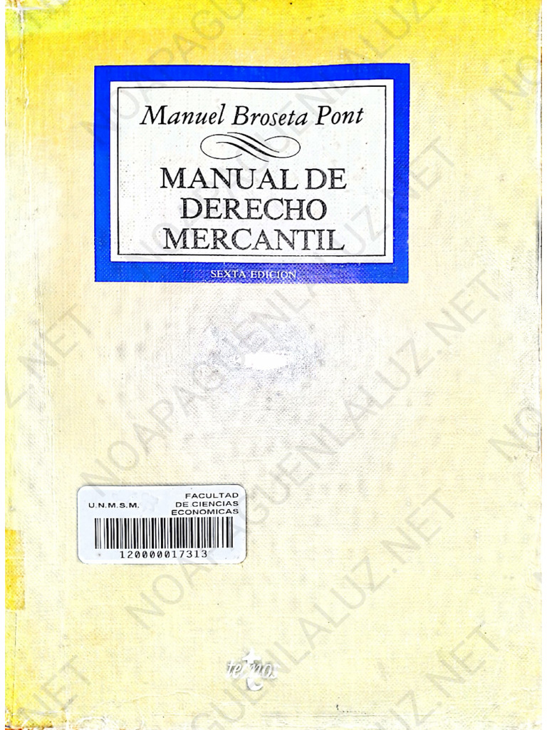 Teoría General Títulos Valores, Letra de Cambio y Cheque. BROSETA PONT ...