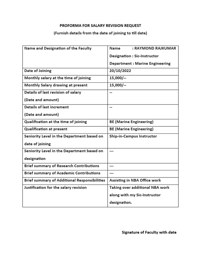 Faculty Salary Revision Request | PDF | Computers