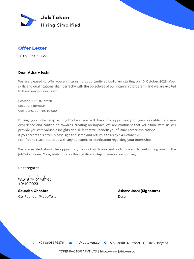 Offer Letter | PDF