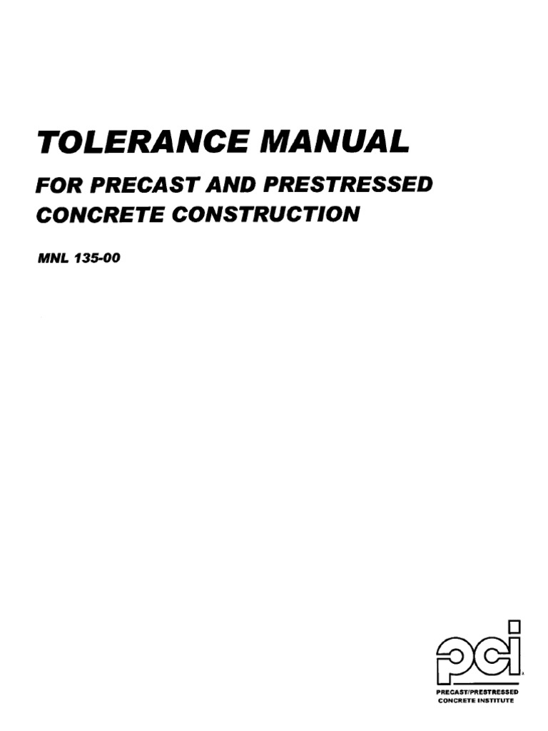 Pci MNL 135 Tolerances - Ja-S11-Ds-170 | PDF