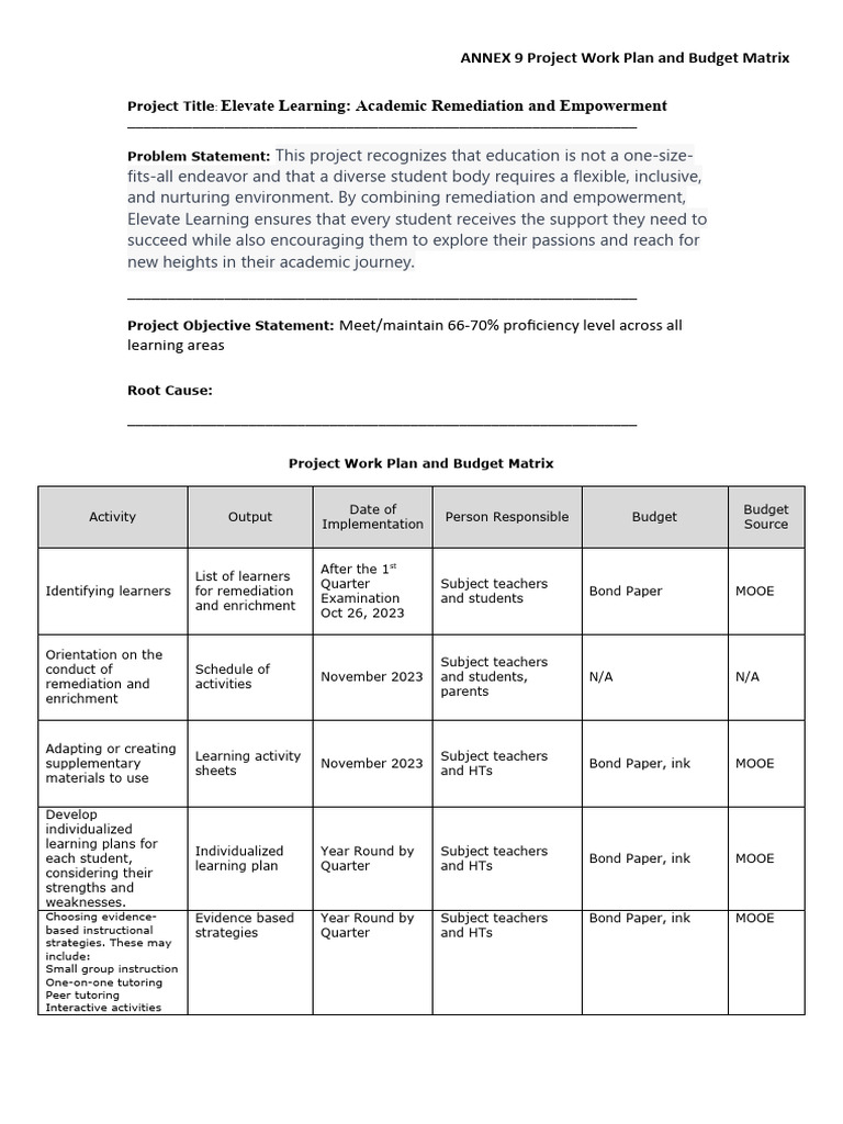 Project Elevate | PDF