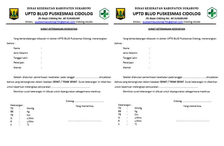 Surat Keterangan Sehat Pdf