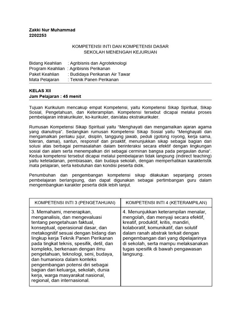 Tugas Kurikulum Dan Pembelajaran KI KD | PDF