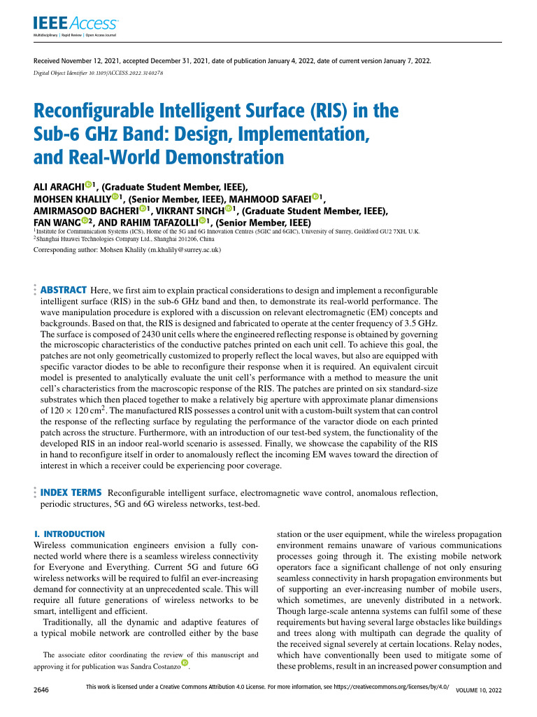 Reconfigurable Intelligent Surface Ris In The Sub 6 Ghz Band Design