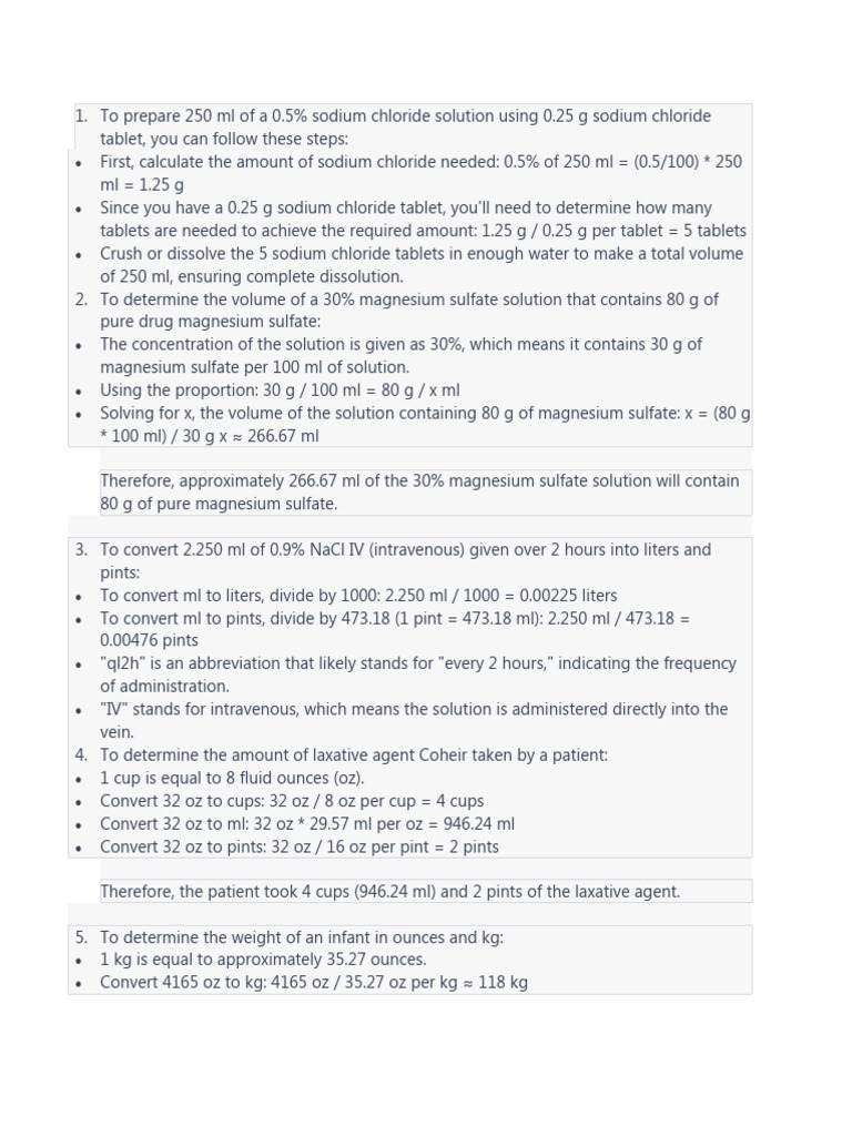 Dosage Calculation | PDF