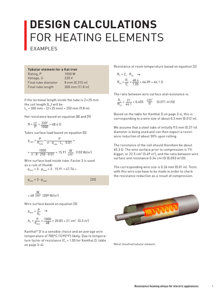 Design Calculations Examples Pdf Electrical Resistance And Conductance Inductor