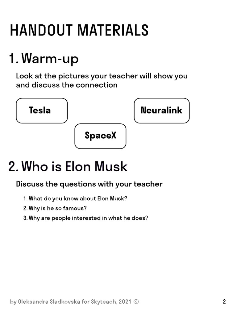 Elon Musk 2 Handout | PDF