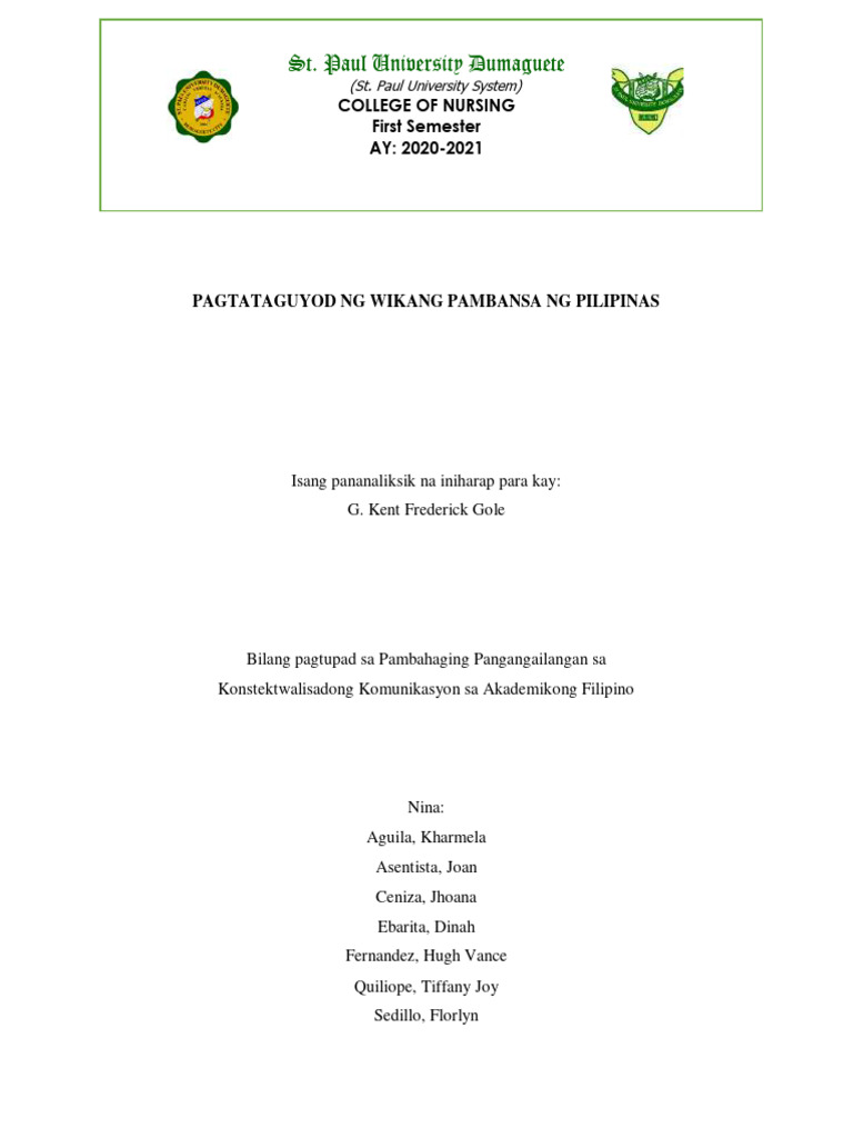 Pagtataguyod NG Wikang Pambansa NG Pilipinas - Pangkat 1 | PDF