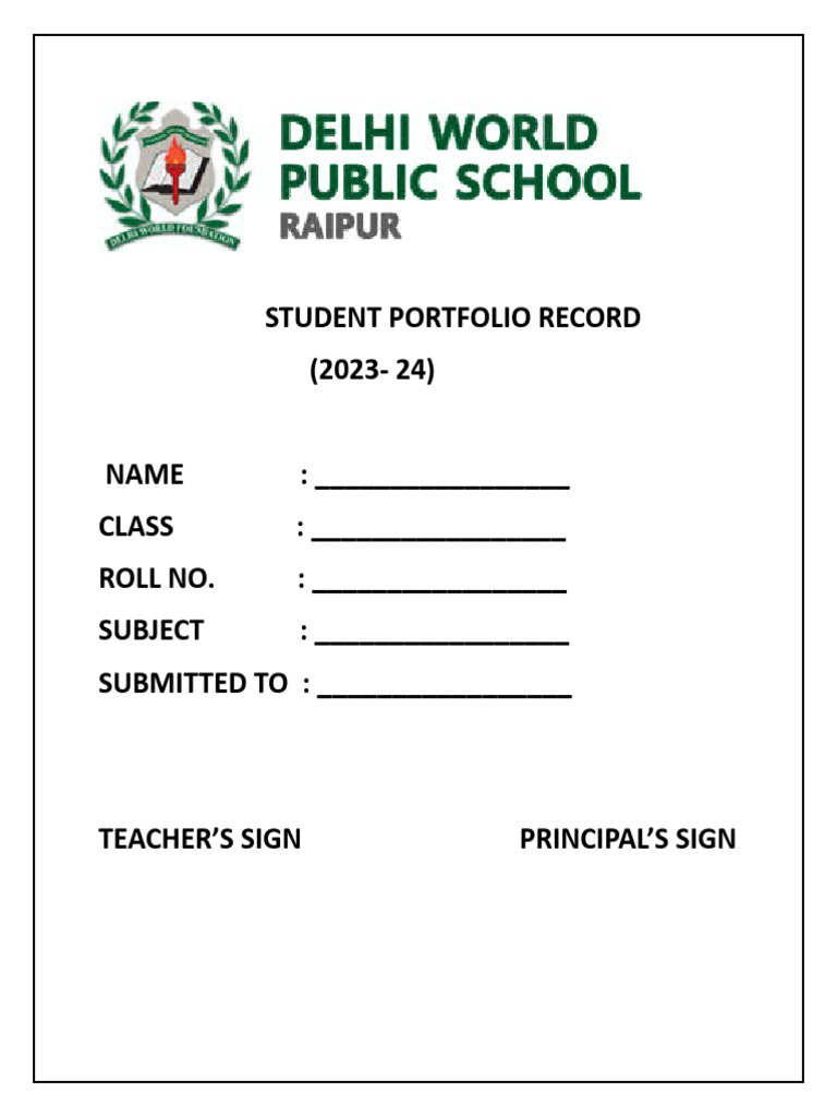 Student Portfolio Record | PDF | Finance & Money Management