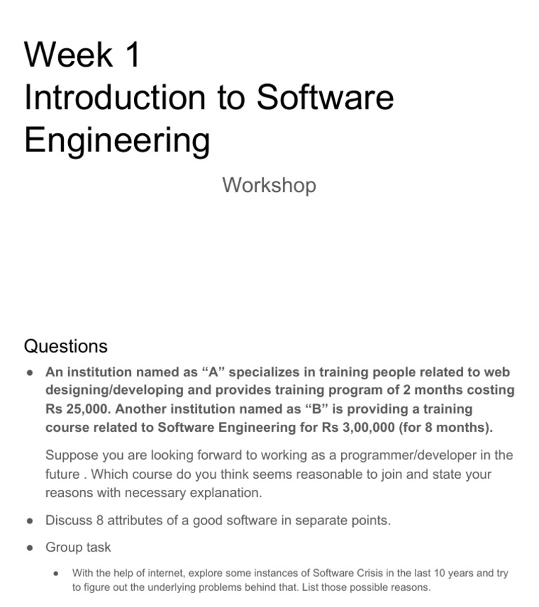 CS5002NI WK01 W IntroductiontoSoftwareEngineering 93444 | PDF