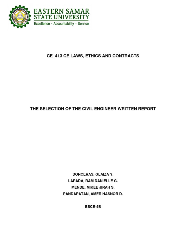 The Selection of Civil Engineer | PDF | Business | Finance & Money ...