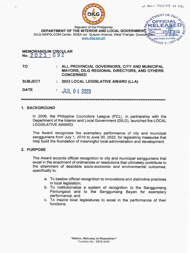 2023 LLA Guidelines | PDF