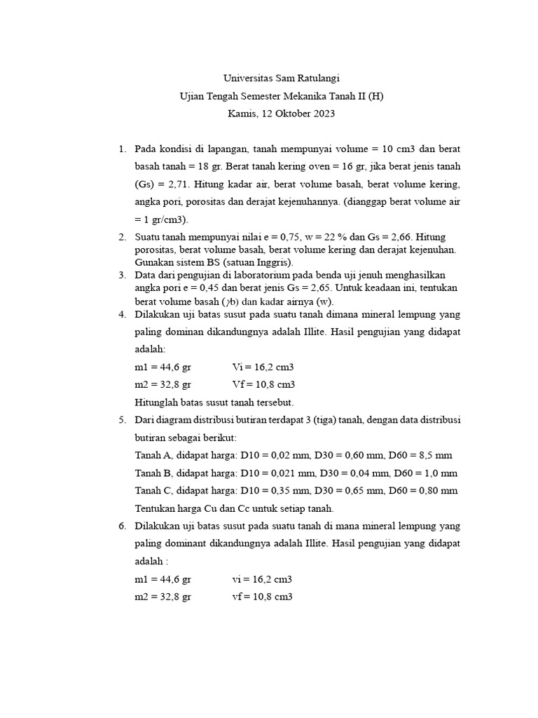 Soal UTS Mektan II | PDF
