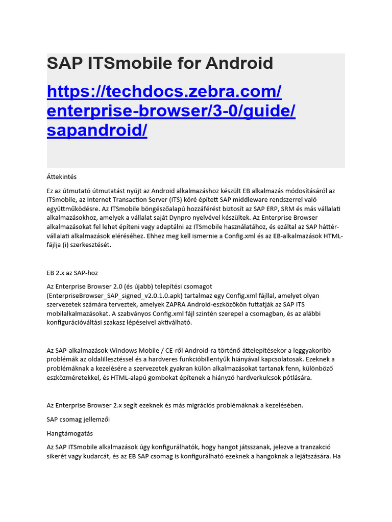SAP ITSmobile For Android | PDF
