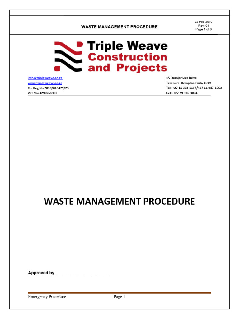 3 Waste Management Procedure | PDF