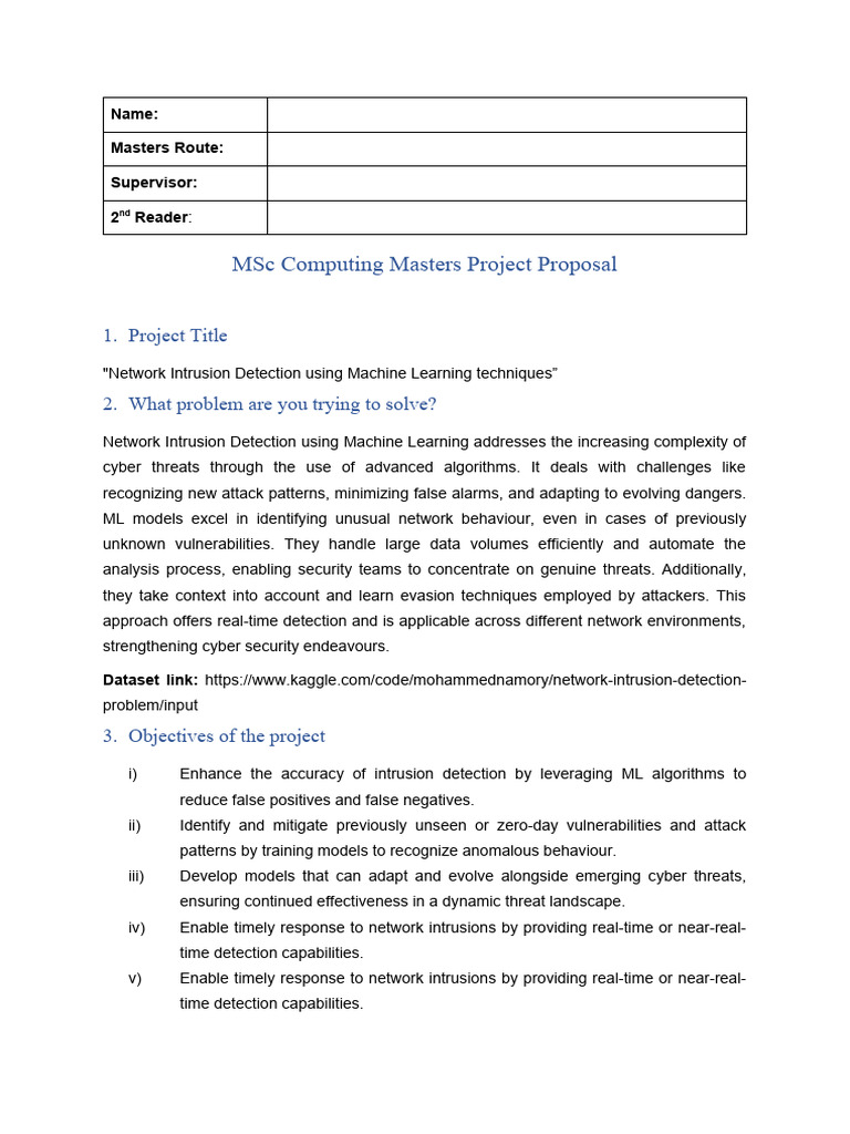 Proposal 1 Network Intrusion Detection Pdf