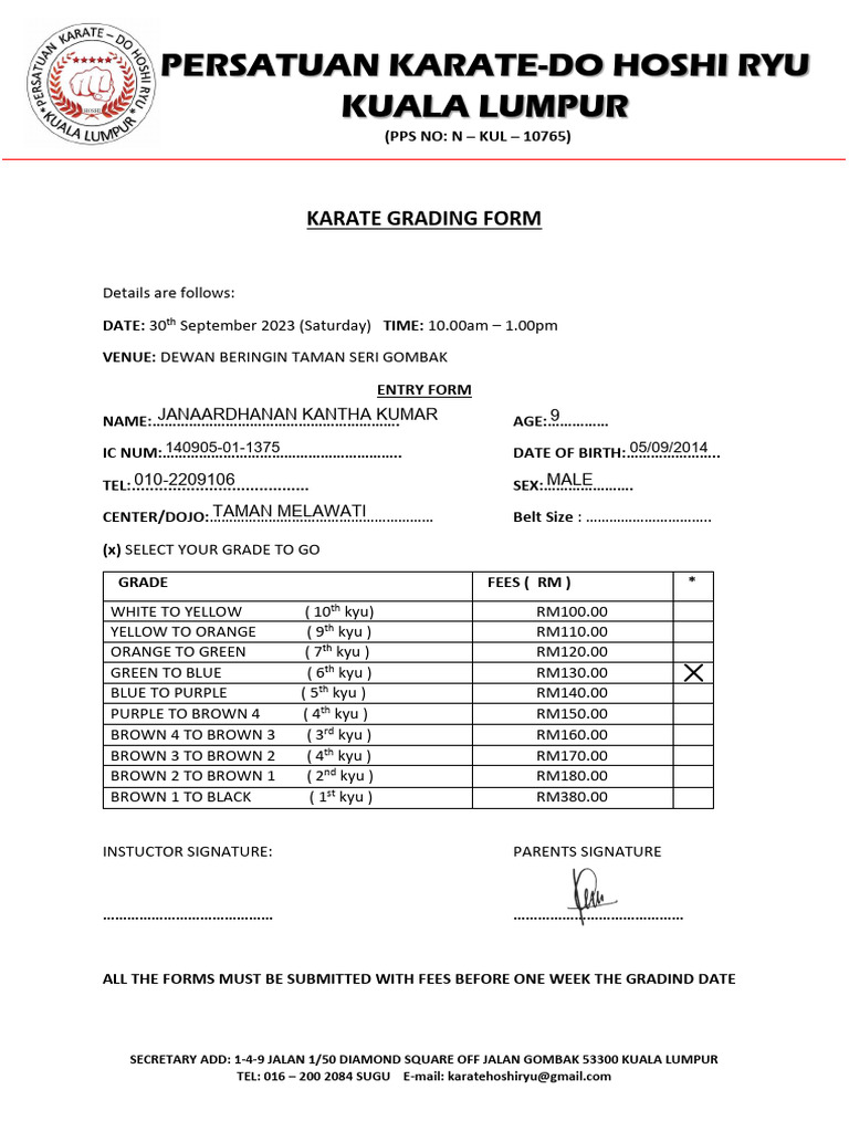 Grading Form 2023 (2ND) | PDF