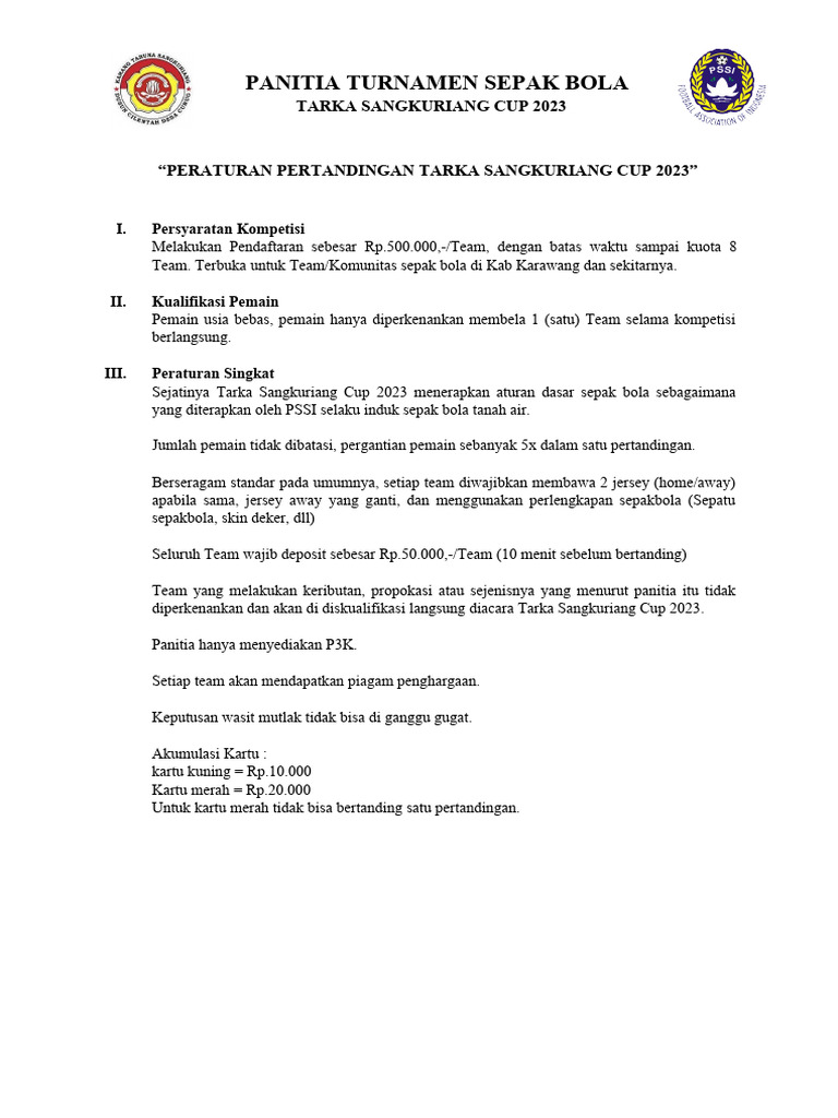 Peraturan Pertandingan (Iiiii3) | PDF