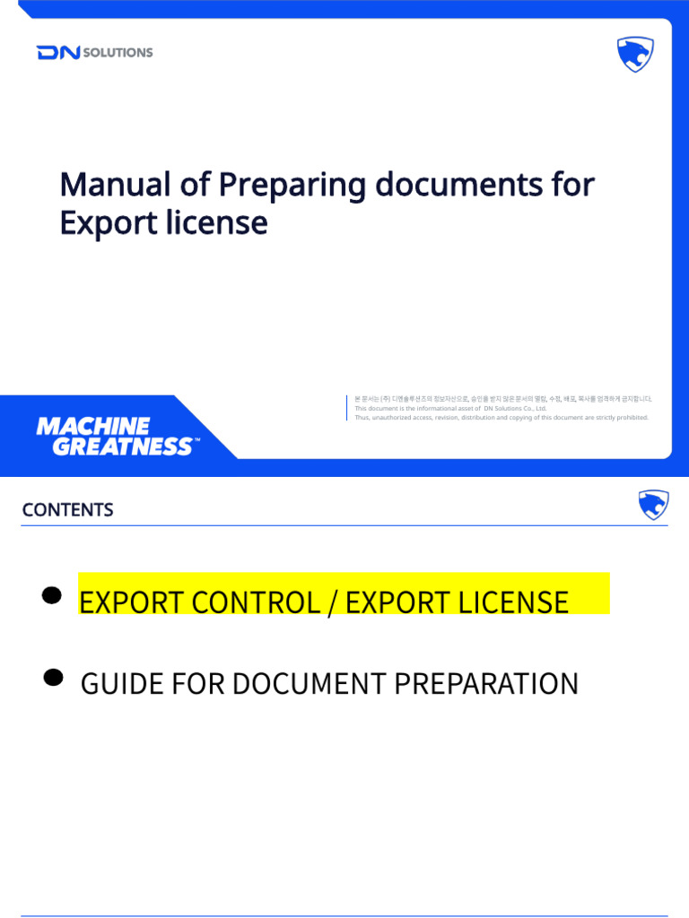 (Approved) Manual of Preparing Document For Export License - DNS | PDF