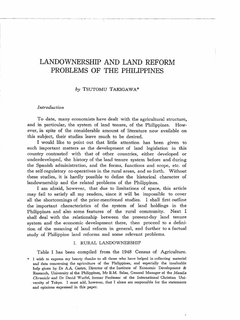 Issues-Land Ownership | PDF