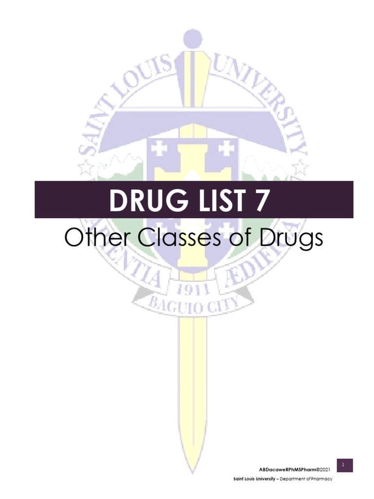 Pharm111 DrugList-7 | PDF | Chemotherapy | Gout