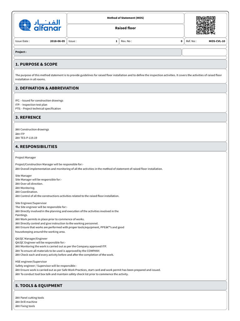 MOS-CVL-10 Raised Floor MOS | PDF | Building Engineering