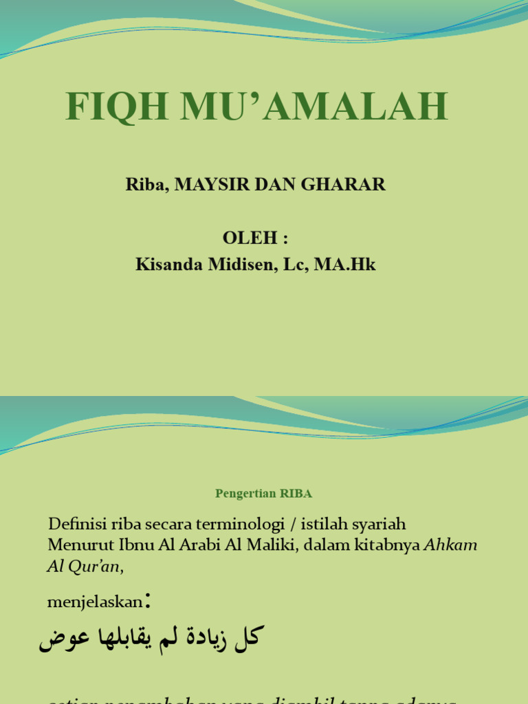 Riba, Maysir, dan Gharar dalam Fiqh | PDF | Agama & Spiritualitas