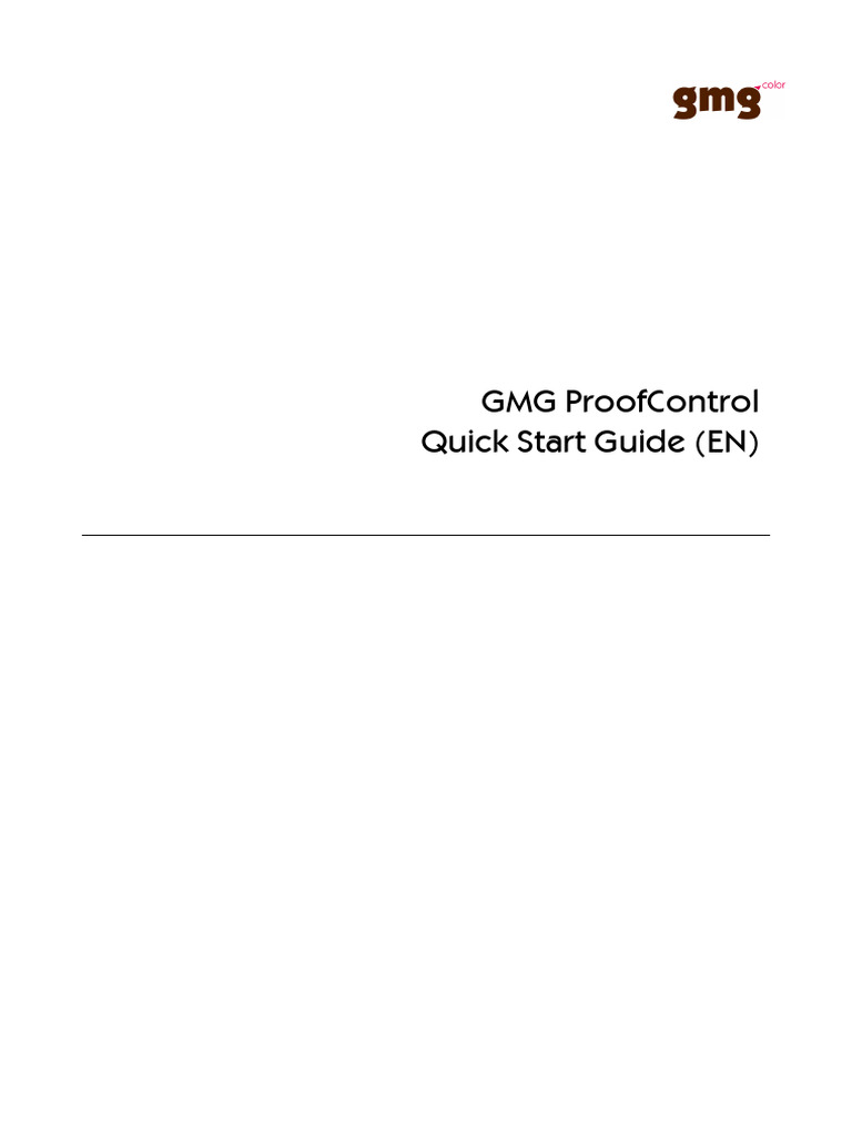 GMG-ProofControl QuickStartGuide en | PDF