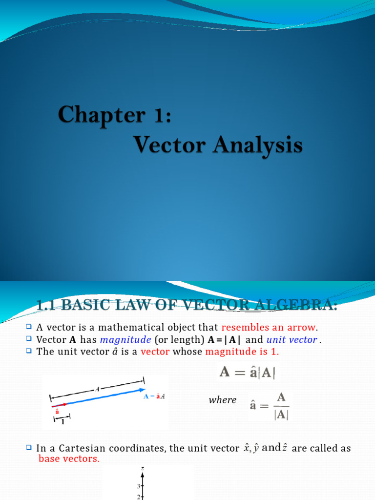 01 - Chap1 - Vector Analysis - 2022C | PDF