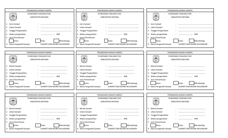 Label Sampel Damiu | PDF