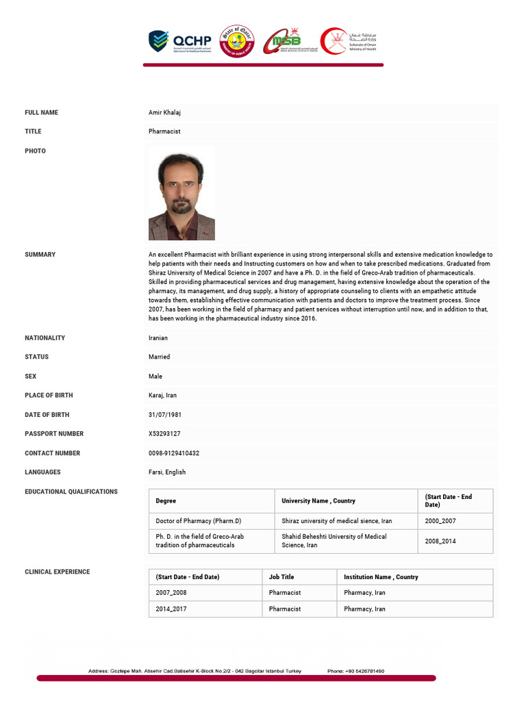 Resume - Amir Khalaj | Download Free PDF | Pharmacy | Pharmacognosy