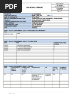 OHS Monthly Report Template | PDF | Audit | Safety