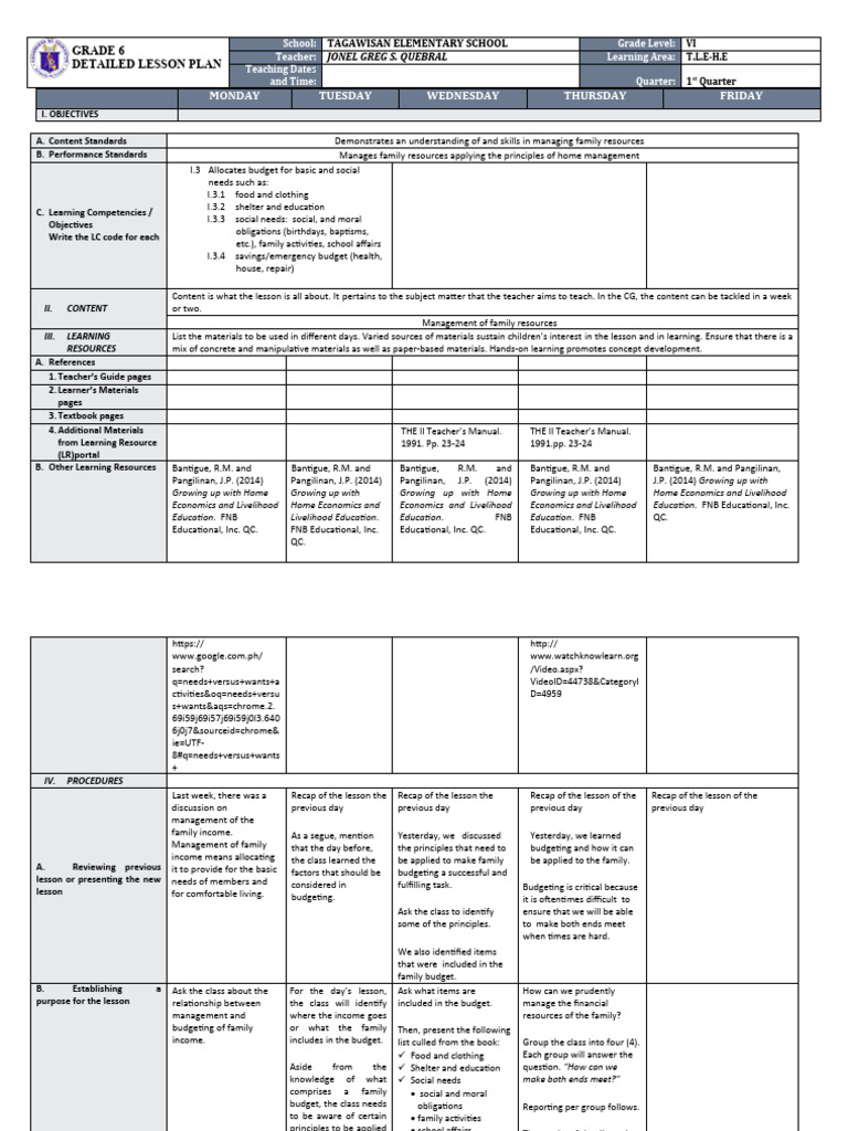 DLL Tle-He 6 q1 w2 | PDF DLL Tle-He 6 q1 w2 | PDF