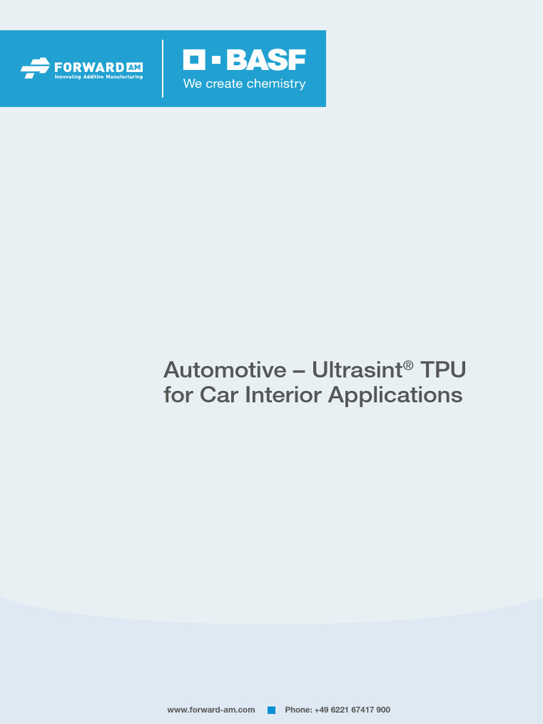 BASF - Automotive - Ultrasint® TPU For Car Interior Applications | PDF