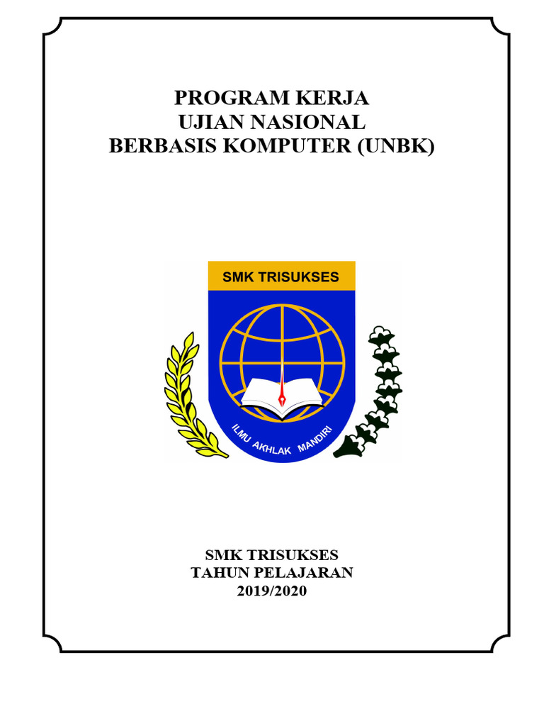 Program Kerja Unbk 1920 | PDF