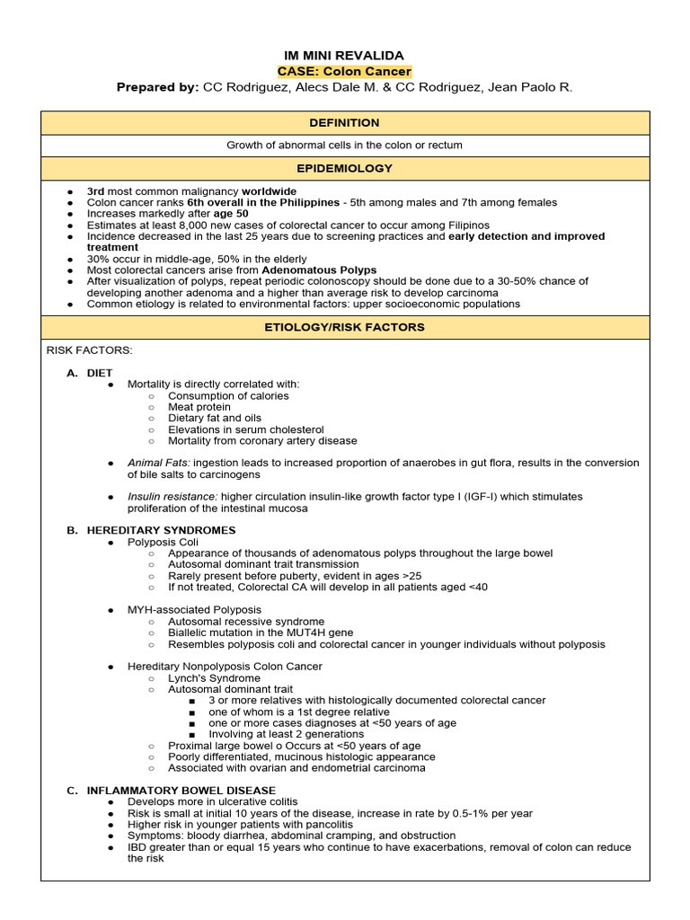 ONCO - Colon CA | PDF