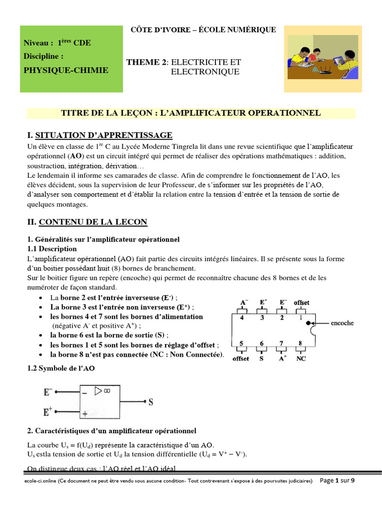 Cours PC 1iere D Apc Ecole Online by Tehua | PDF