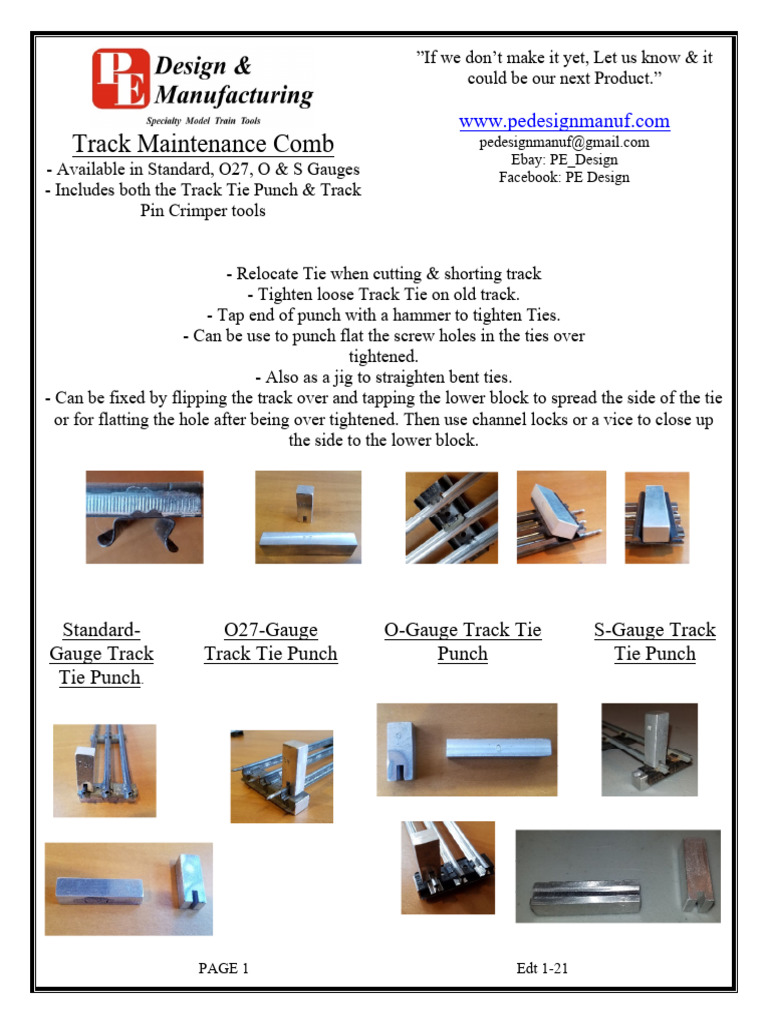 PE Design DIRECTION-TRACK-KIT | PDF