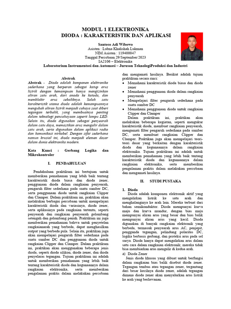Laprak Modul 1 Elektronika | PDF