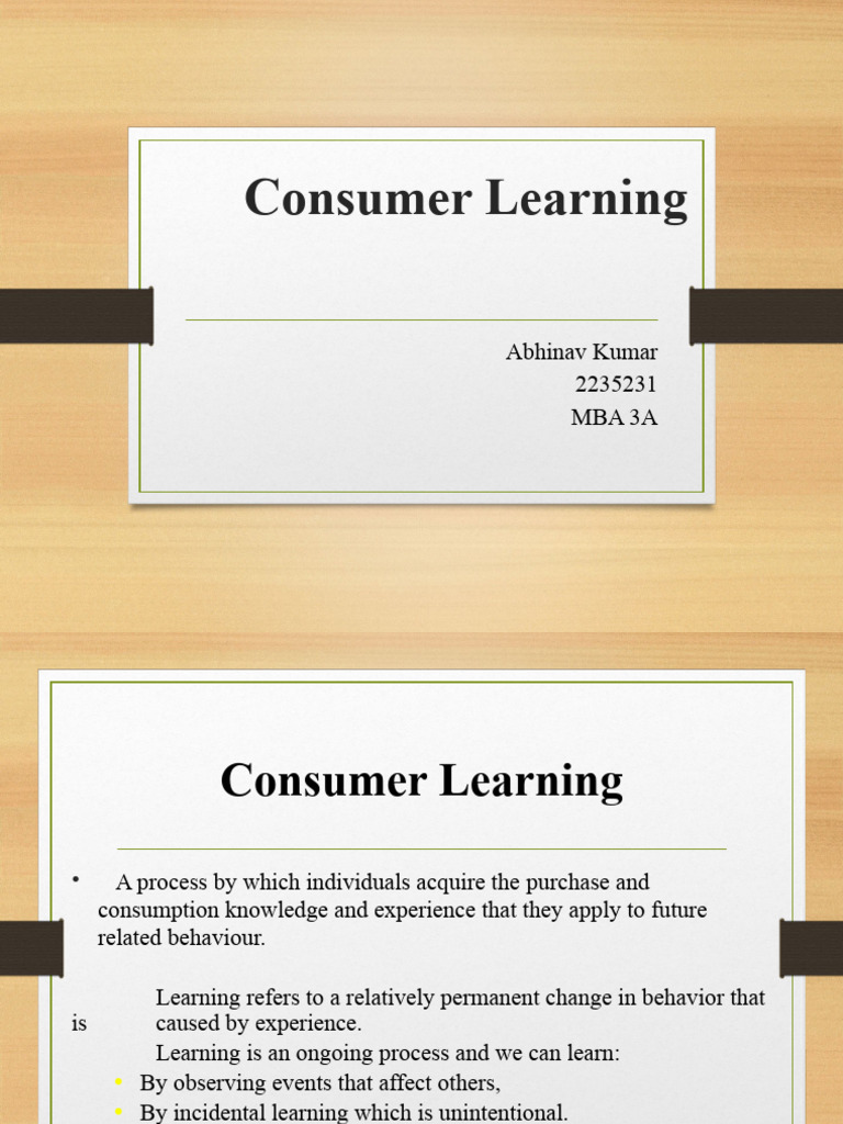 Consumer Learning - ABHI | PDF