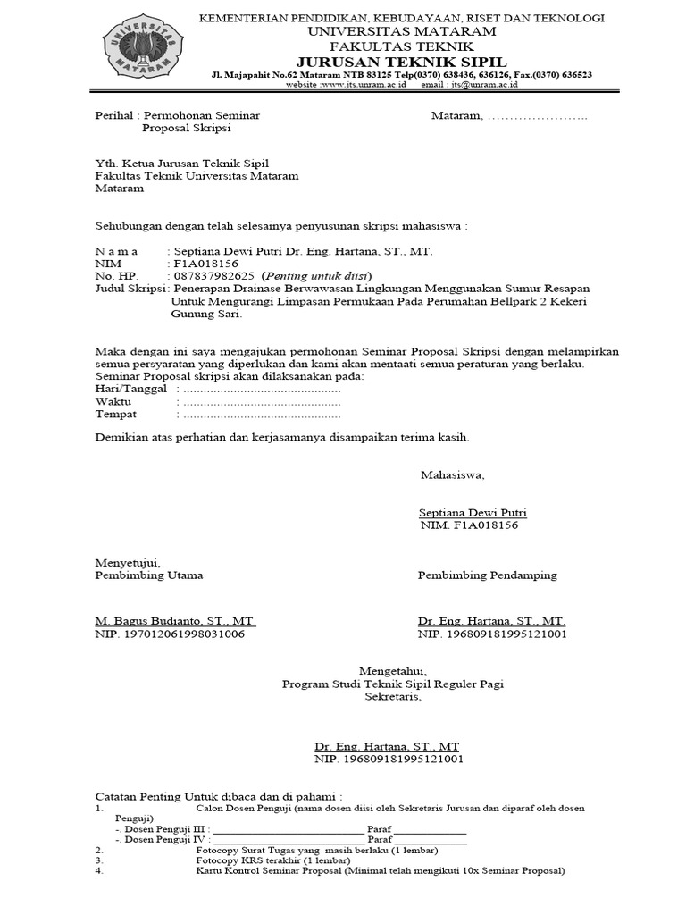 Blangko Seminar Proposal Pagi | PDF