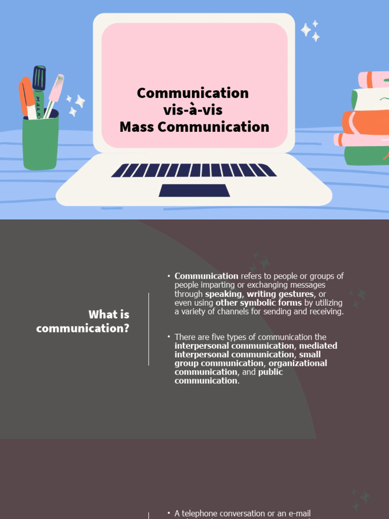Chapter 1 Lesson 3 Communication Vis A Vis Mas Communication | PDF ...